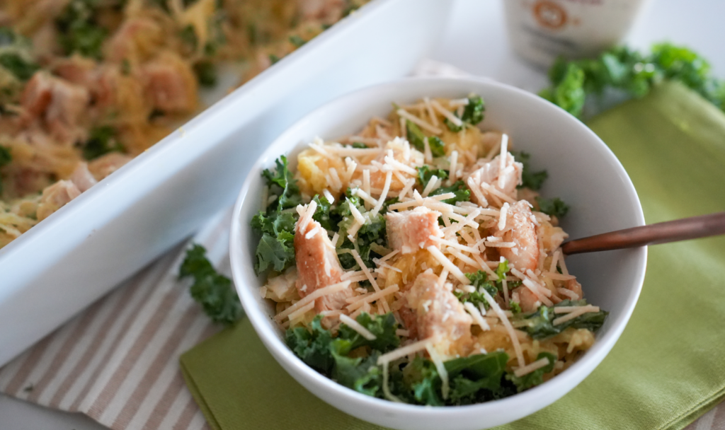 Chicken Caesar Spaghetti Squash - Macrostax
